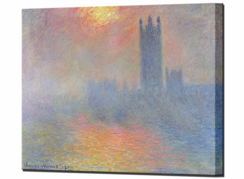 CLAUDE MONET, Houses Parliament London Fog, Prints Canvas Print Wall ...