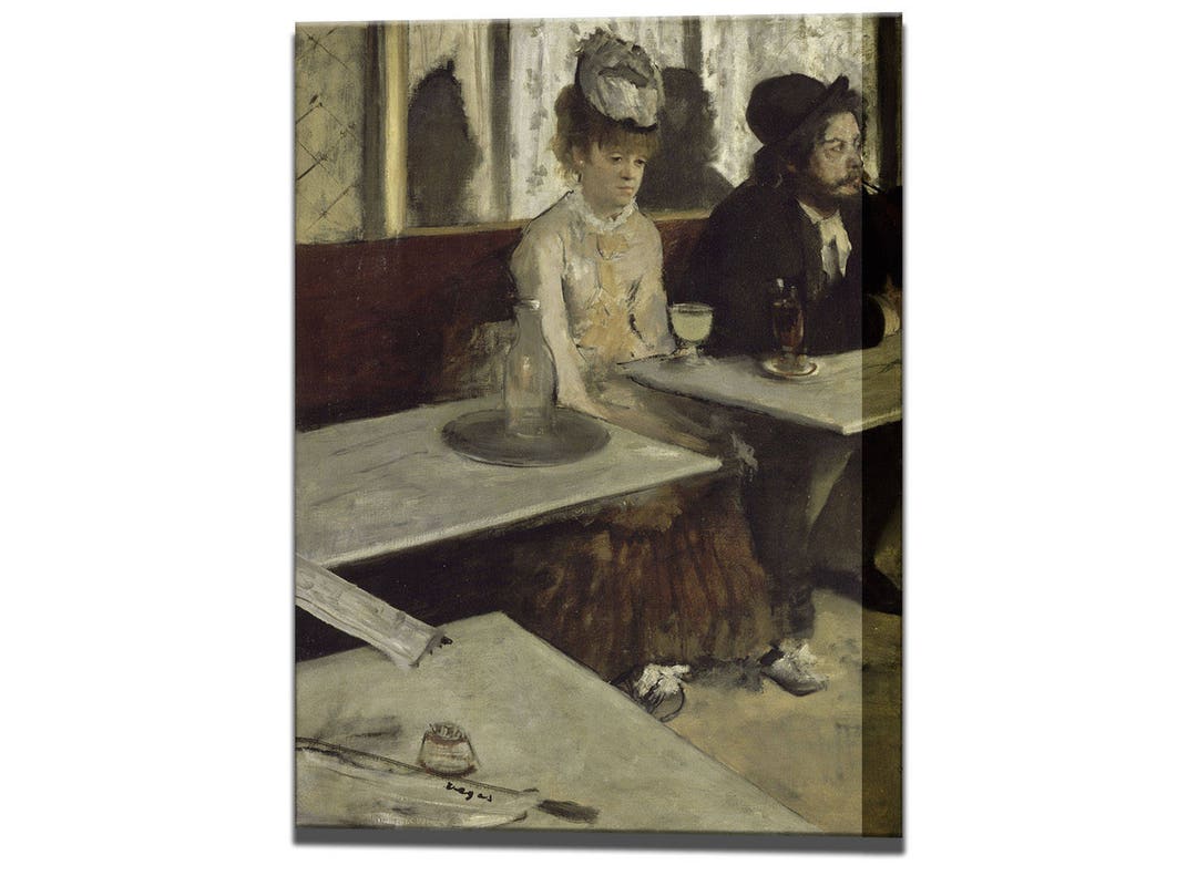 The Absinthe Drinker by Edgar Degas, Canvas Art Print Vintage Canvas ...