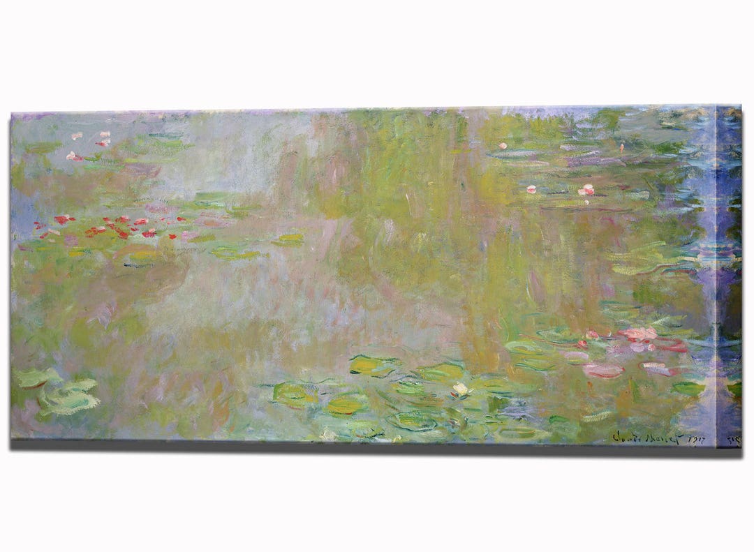 Water Lilies, CLAUDE MONET, Home Decor Canvas Print Giverny Interior ...
