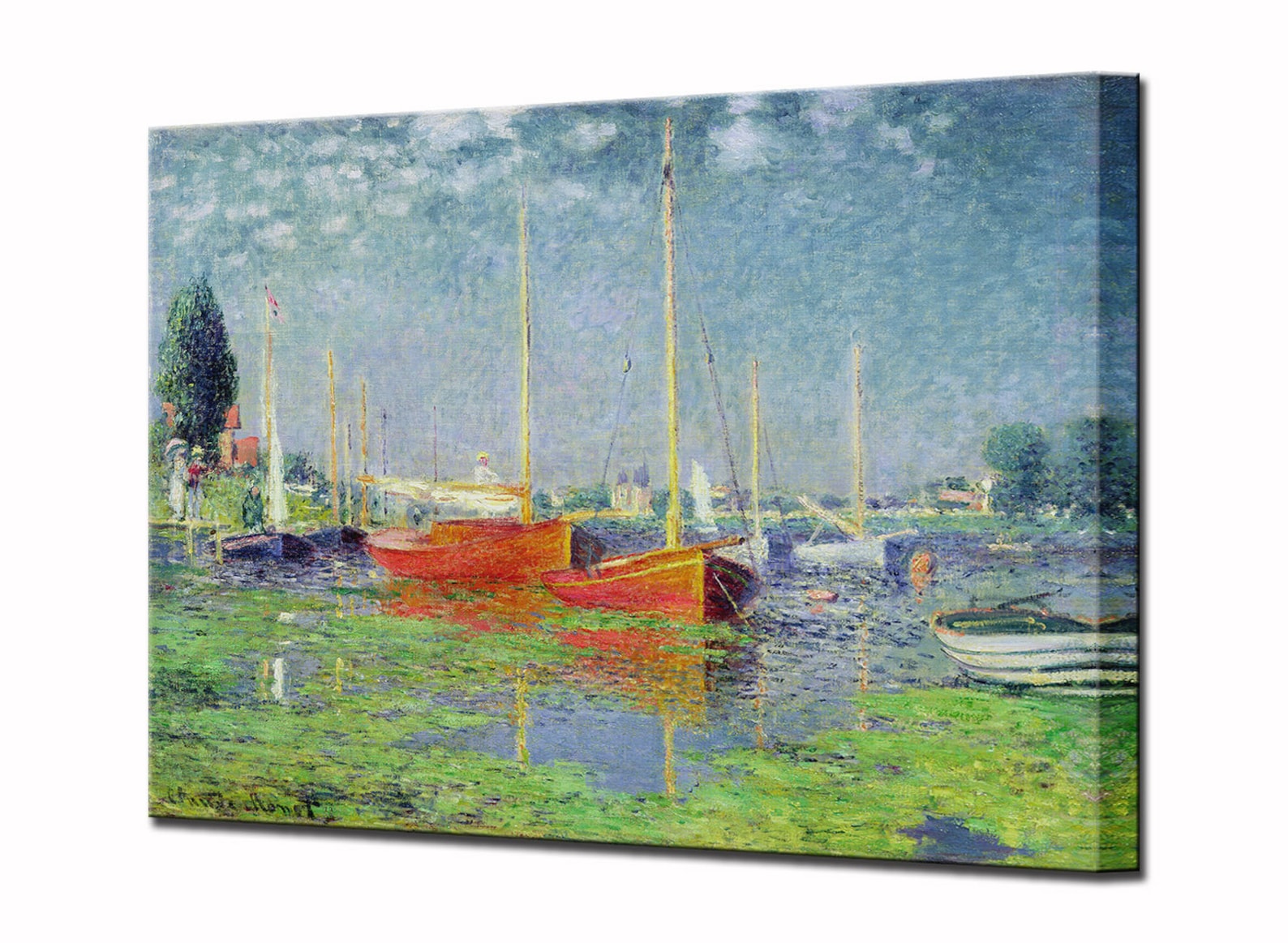 Claude Monet Red Boats at Argenteuil Canvas Wall Art Print | Etsy UK