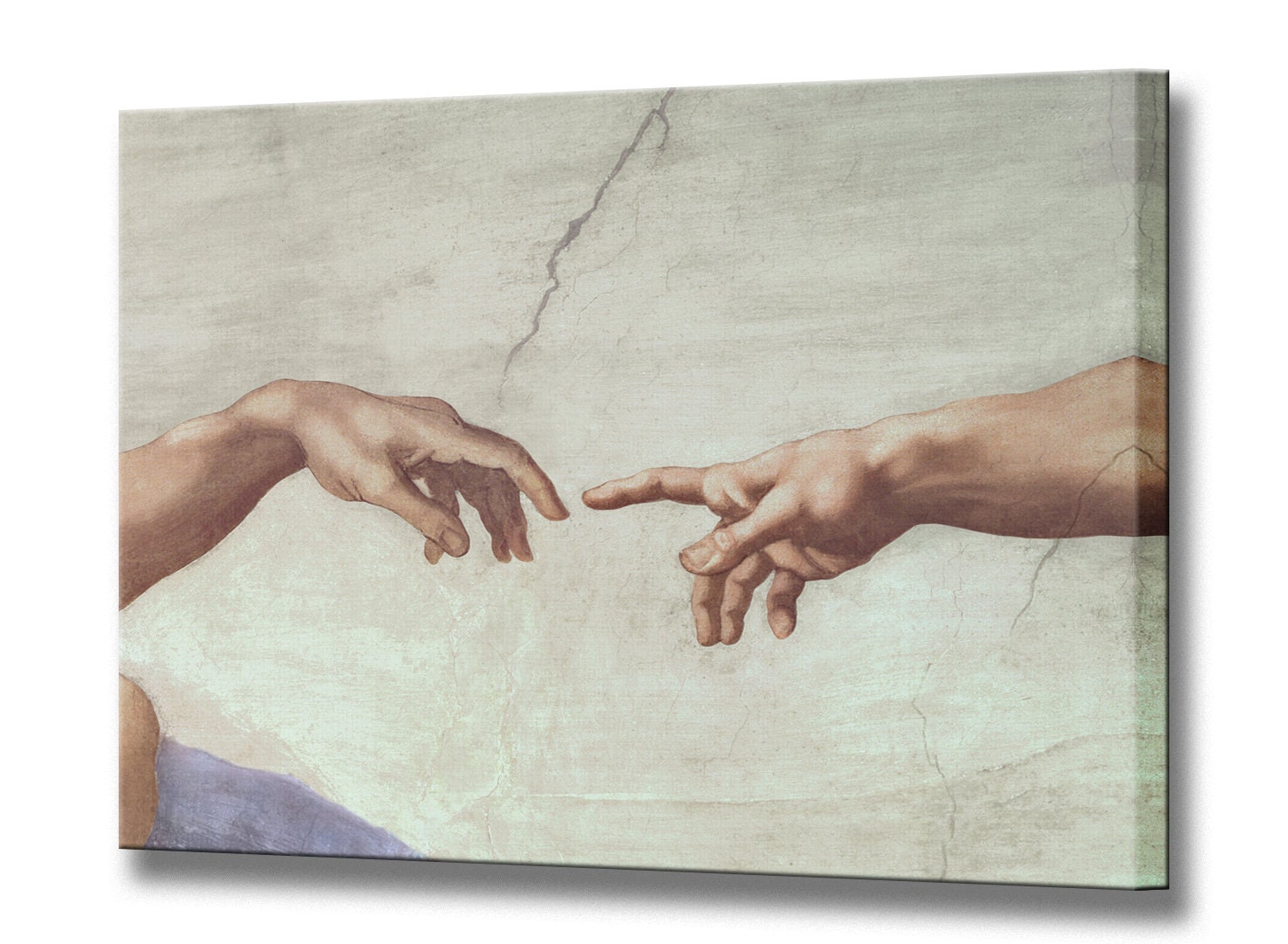 Creation of Adam Hands of God, Canvas Wall Art Print, Michelangelo ...