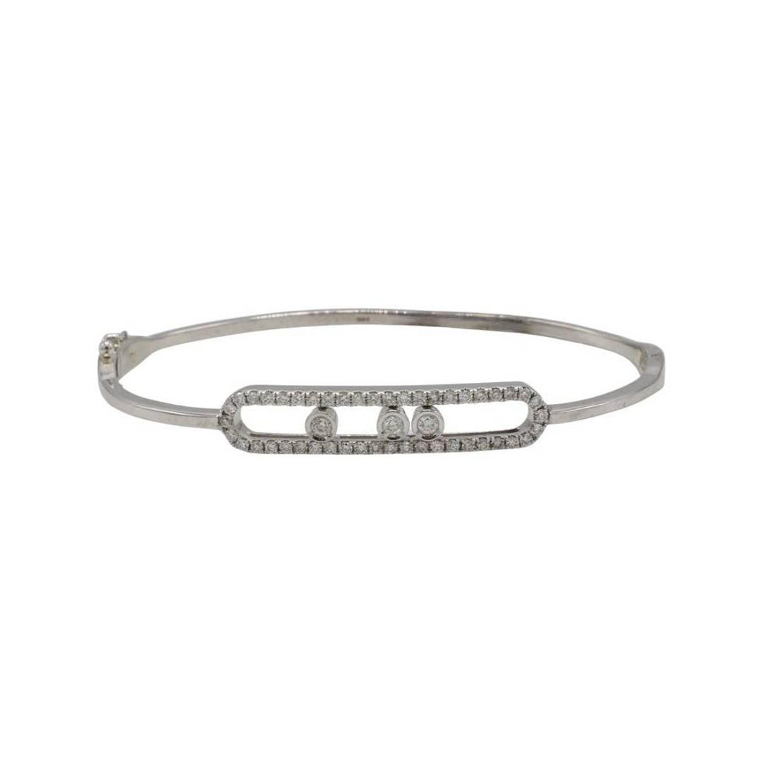 18 Karat Floating Move Natural Diamond Bangle Bracelet - Etsy