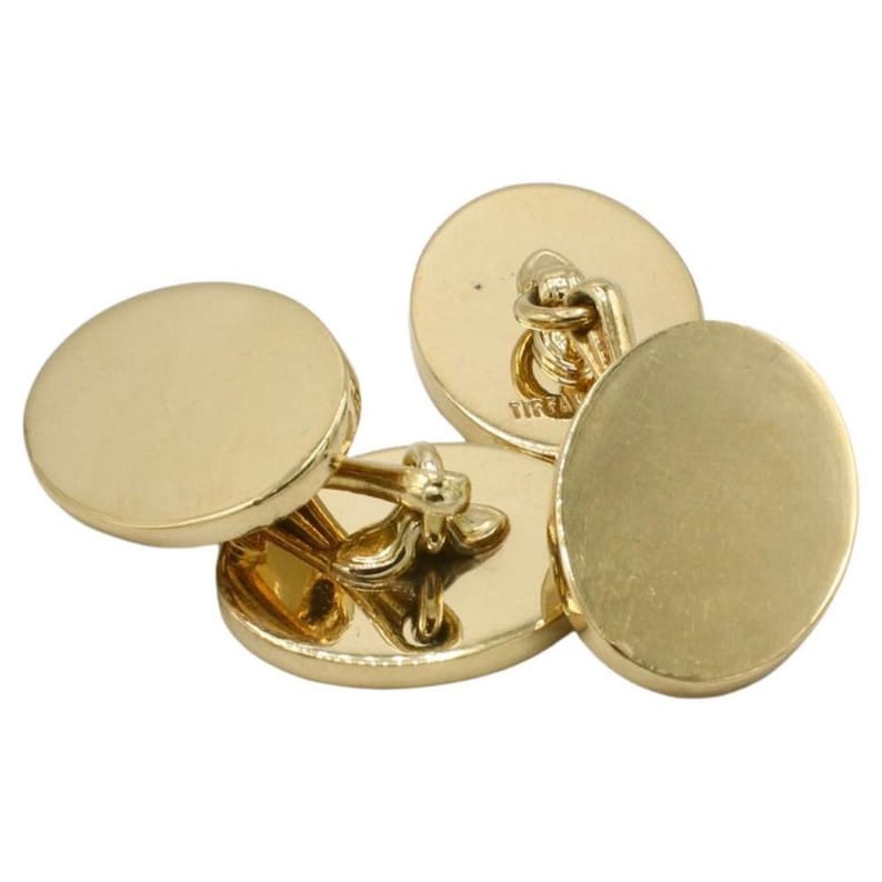 Tiffany & Co. 18 Karat Yellow Gold Oval French Cuff Cufflinks - Etsy