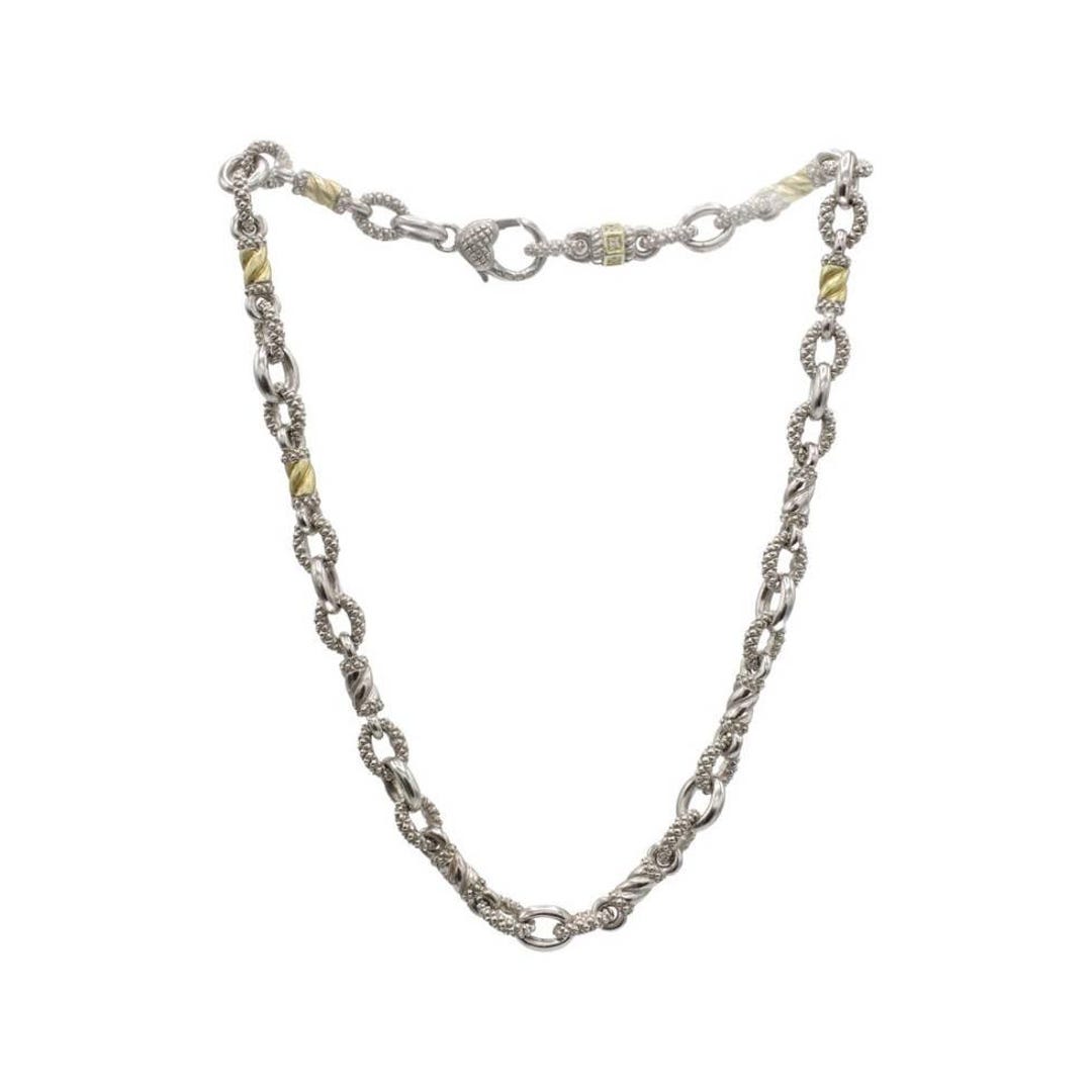 Judith Ripka JR TWO Sterling Silver & Gold Natural Diamond Chain Link ...