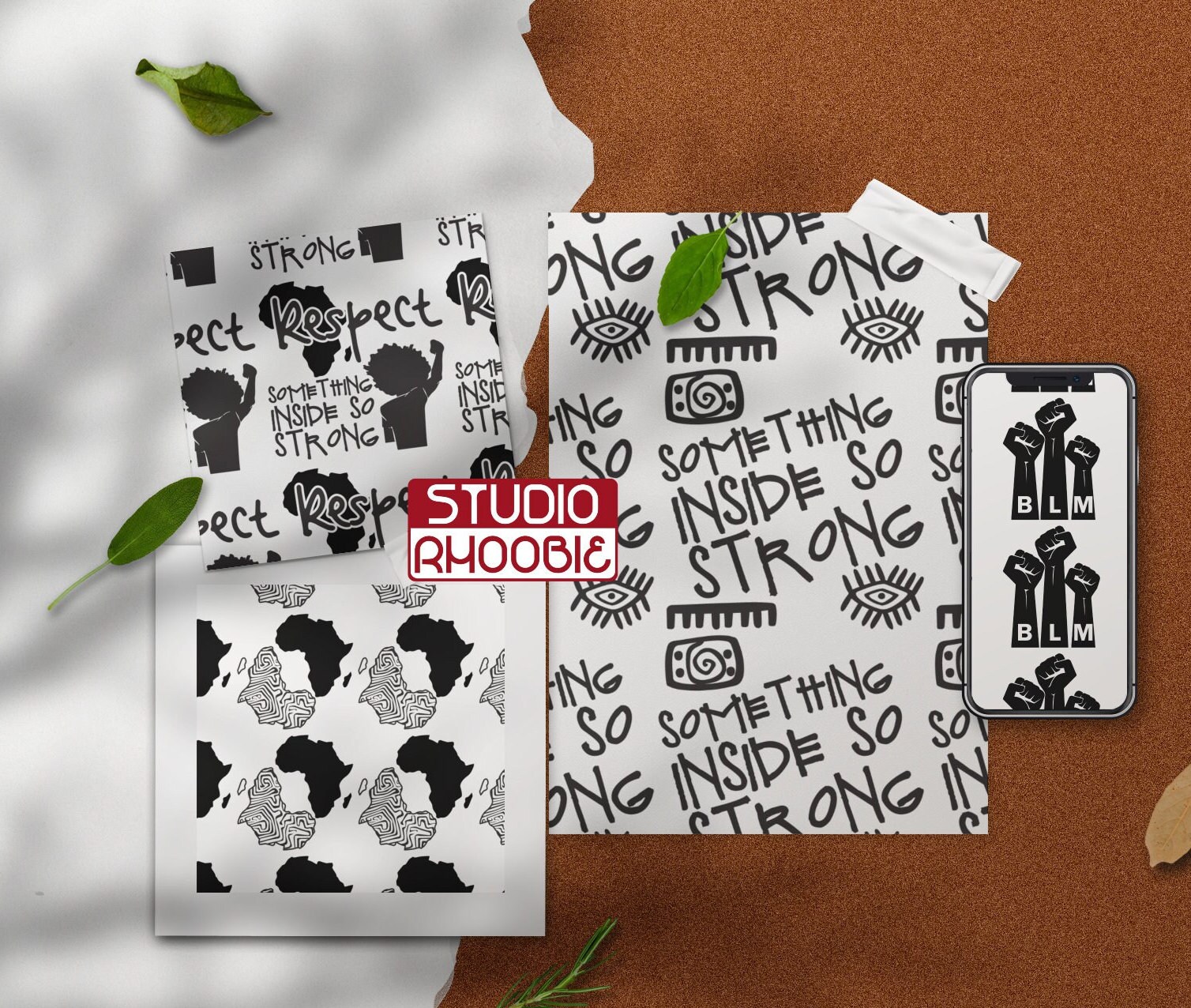 5 BLM Inspired DIGITAL Paper Pack Files Africa Scrapbook Patterns in ...