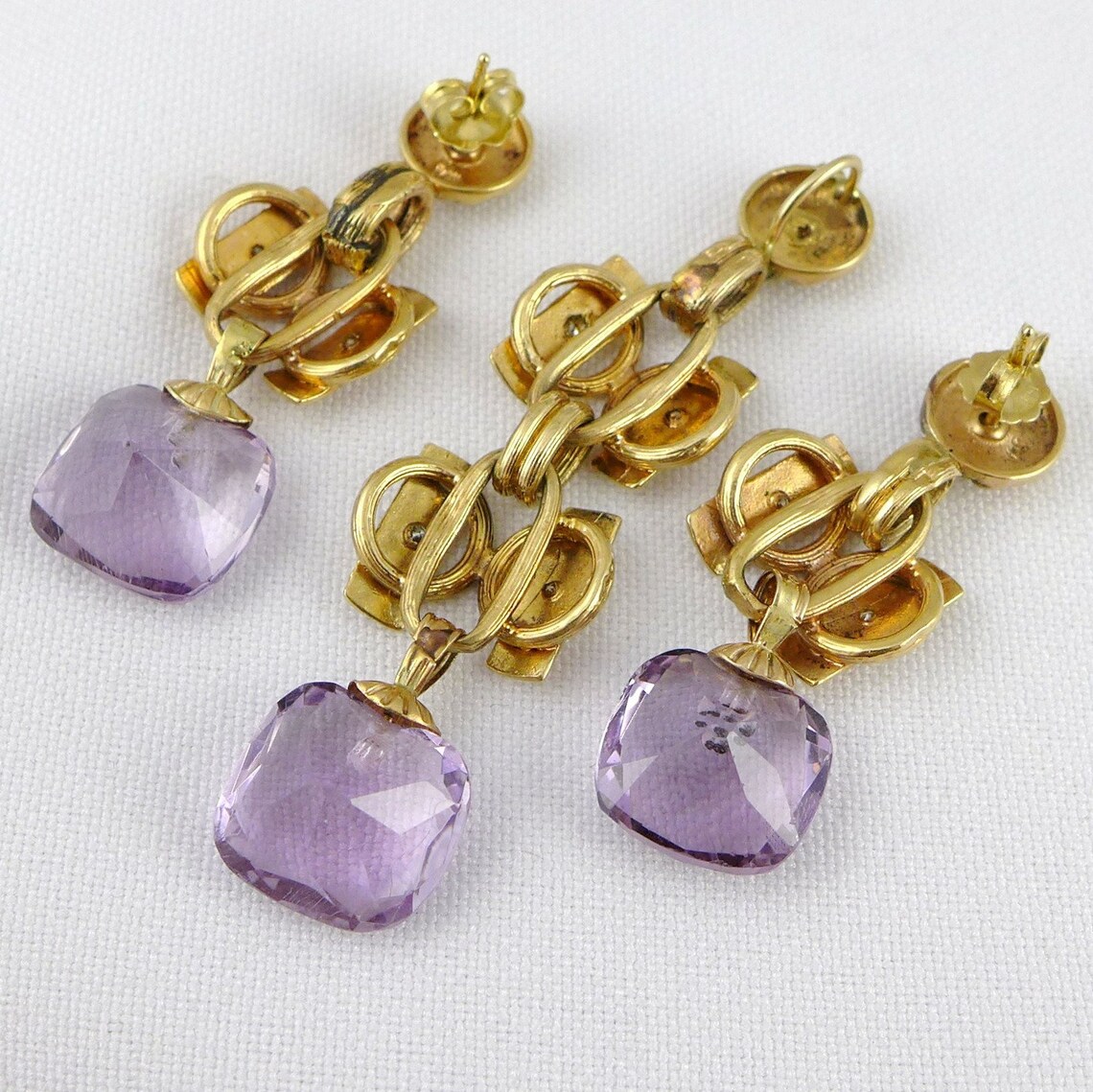 Antique Gold Amethyst Jewelry Set European 14K Gold Amethyst - Etsy