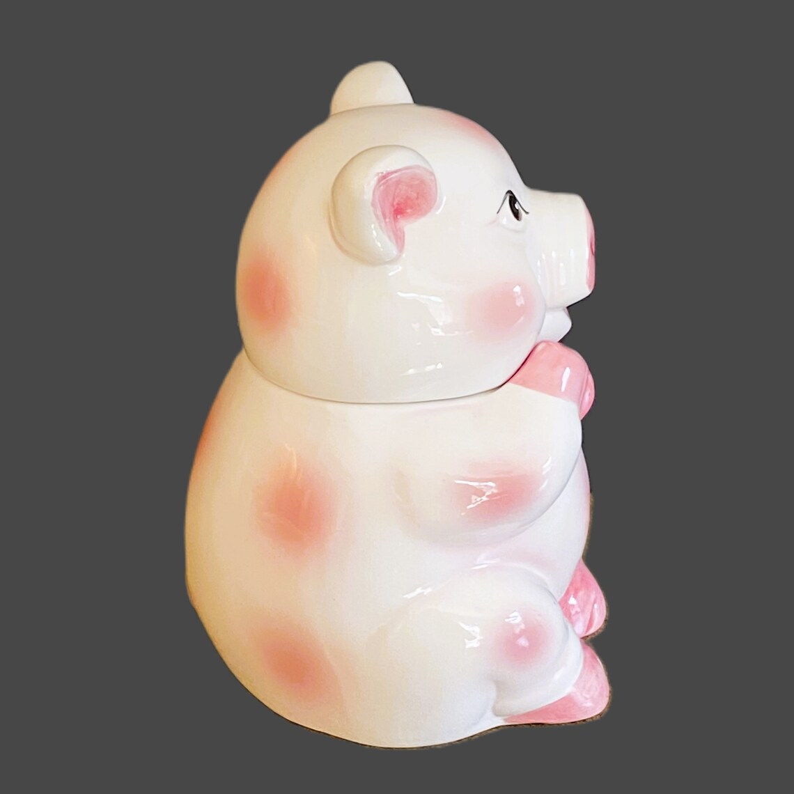 Vintage KMC Ceramic Pig Canister: Kitsch Farmhouse Decor (7 Inch) - Etsy