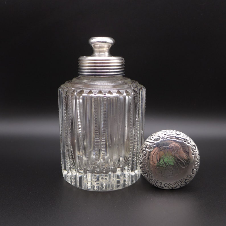 Antique Sterling Top Scent Bottle Zipper Glass Perfume | Etsy