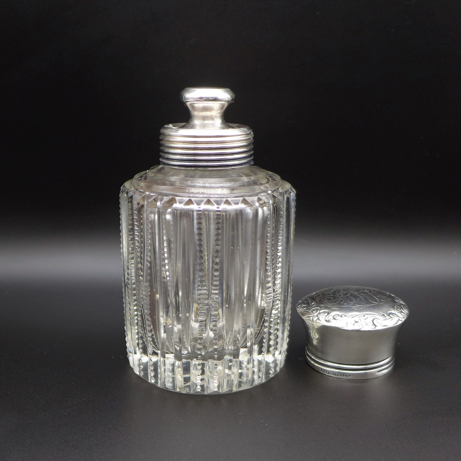 Antique Sterling Top Scent Bottle Zipper Glass Perfume - Etsy