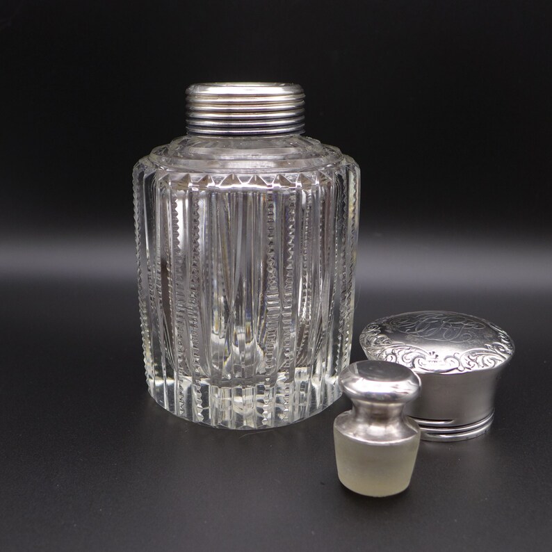 Antique Sterling Top Scent Bottle Zipper Glass Perfume | Etsy