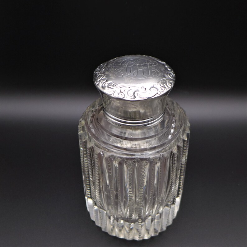 Antique Sterling Top Scent Bottle Zipper Glass Perfume | Etsy