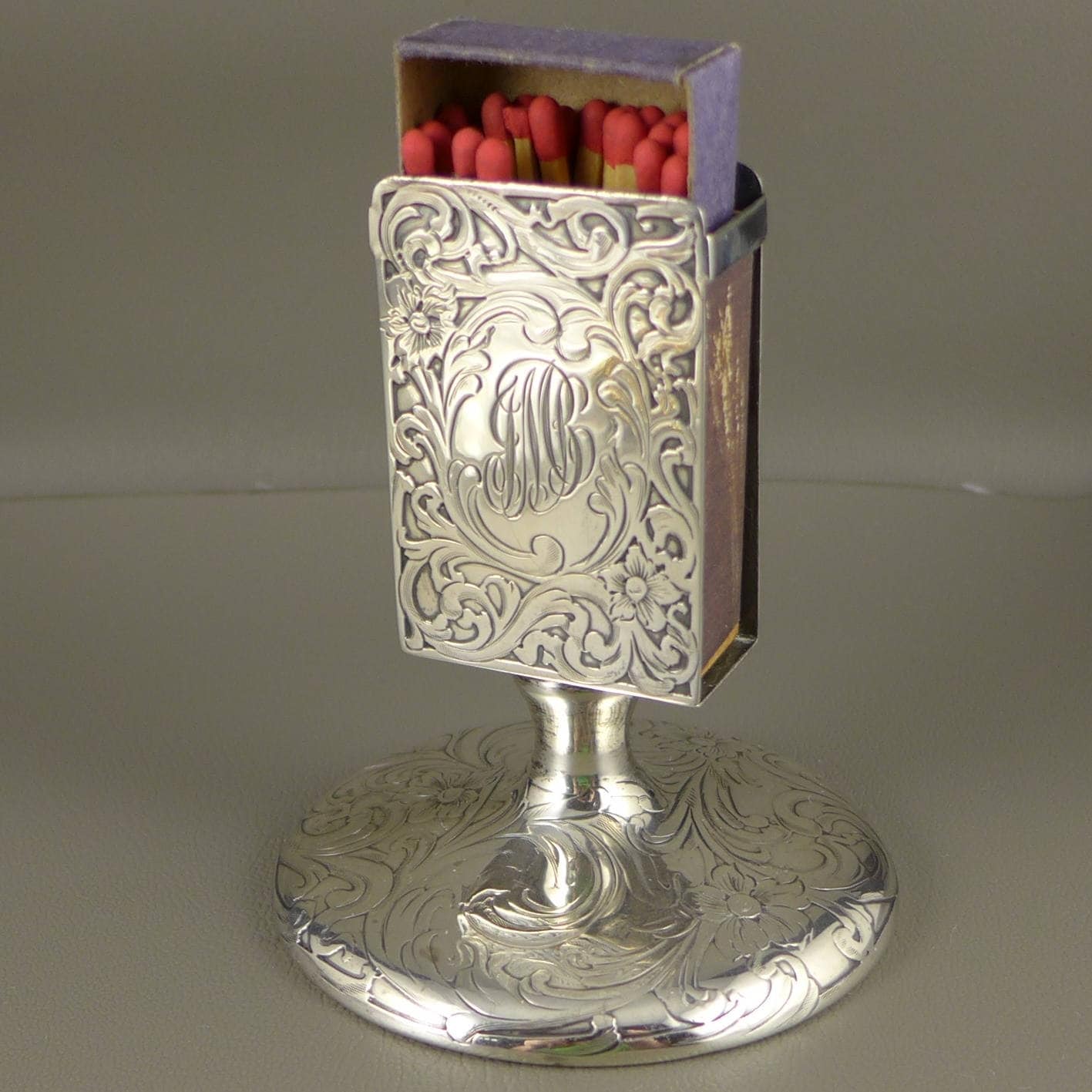 Antique Silver Match Stick Holder - Etsy