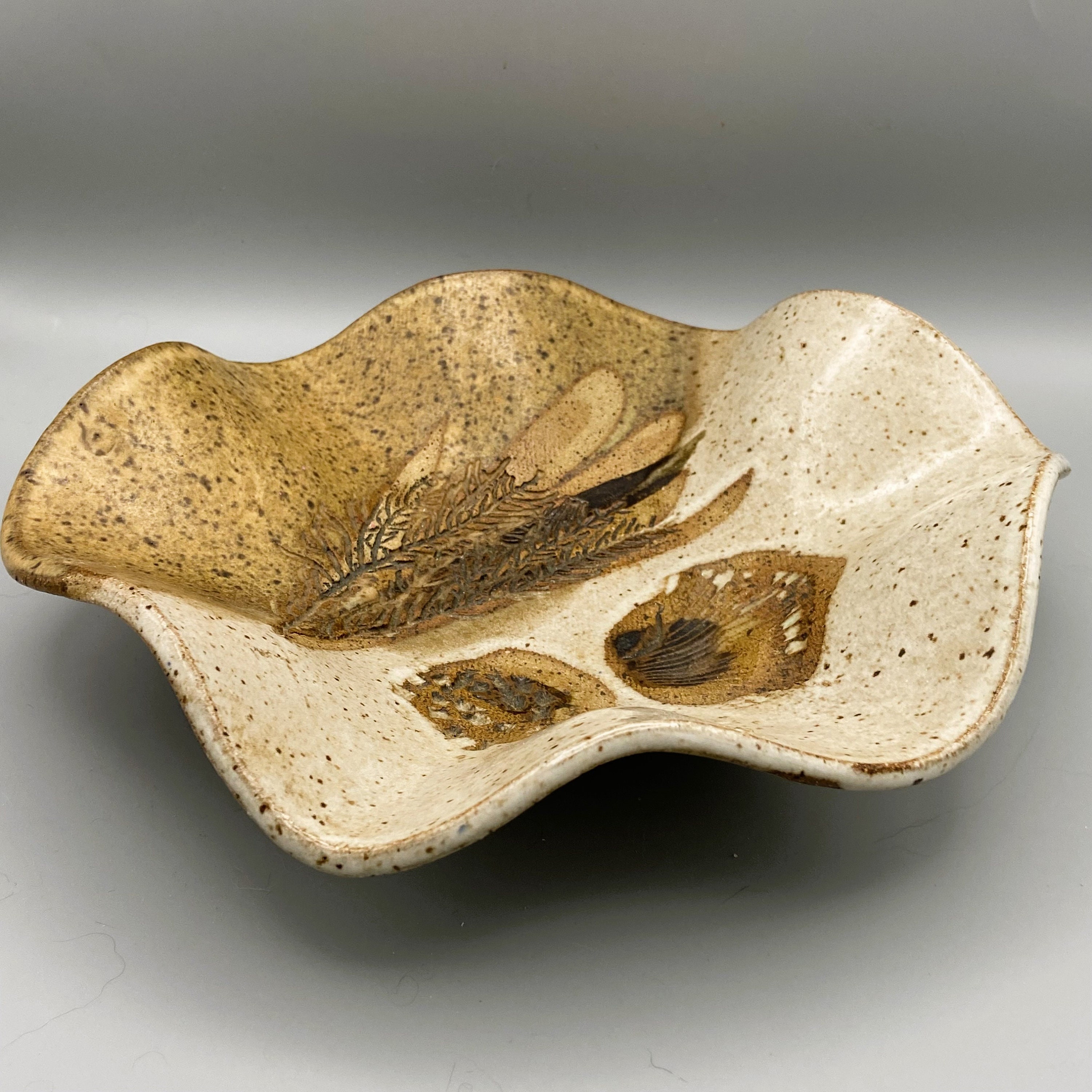 Vintage Judy Rossman Studio Art Pottery Bowl, Rustic Seaside Motif - Etsy