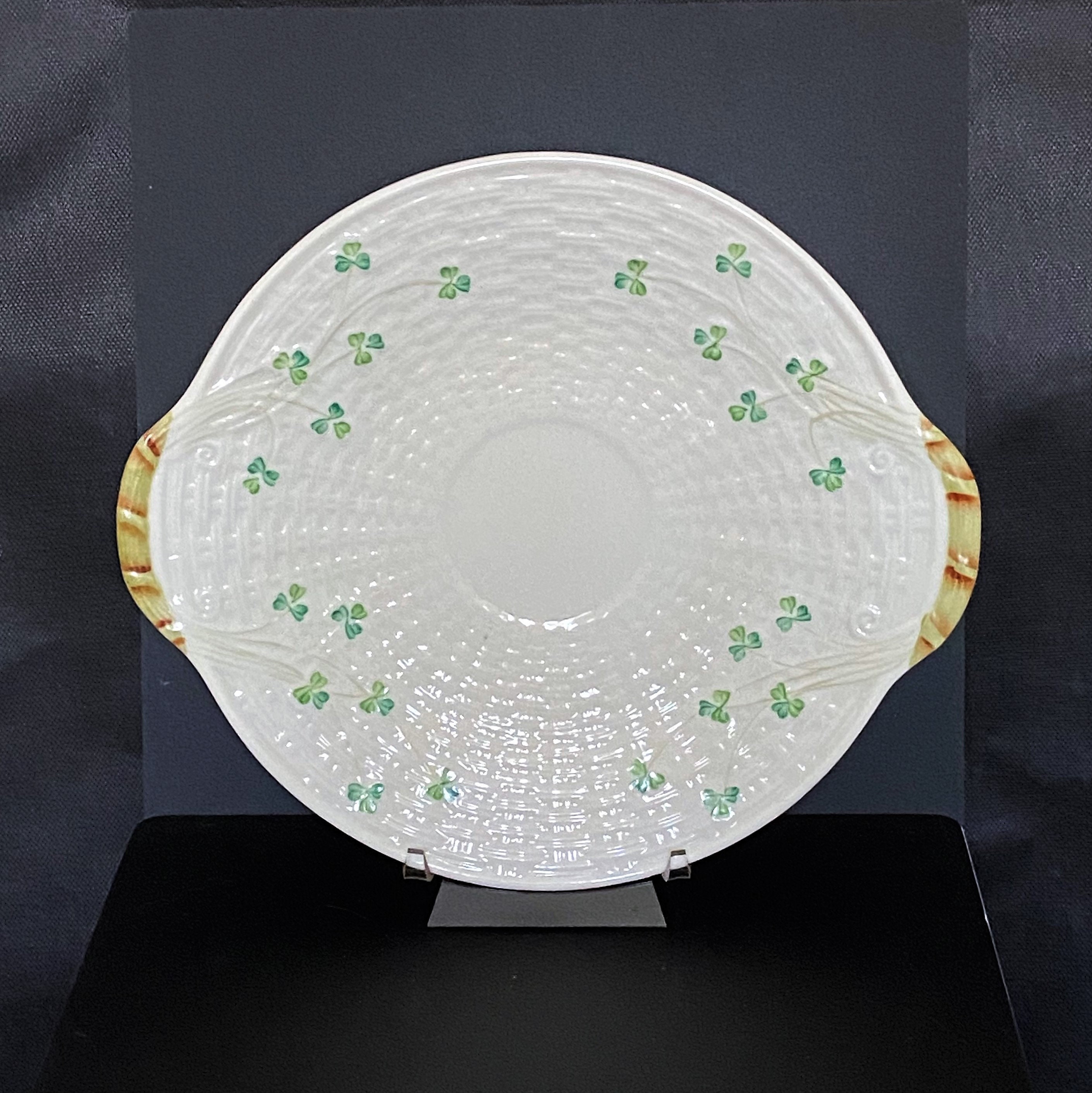 Vintage Belleek Shamrock Cake Plate With Handles - Etsy