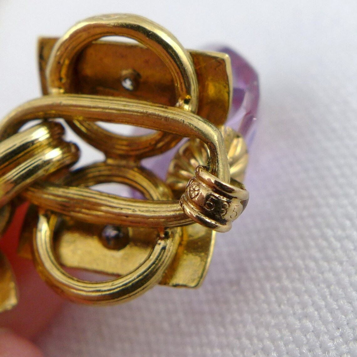 Antique Gold Amethyst Jewelry Set European 14K Gold Amethyst - Etsy