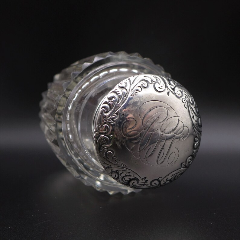 Antique Sterling Top Scent Bottle Zipper Glass Perfume | Etsy