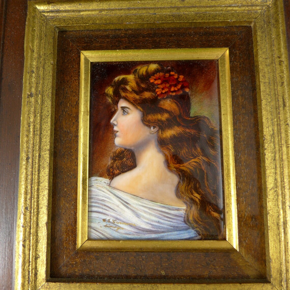 Limoges Enamel Portrait Vintage Limoges Enamel on Copper - Etsy