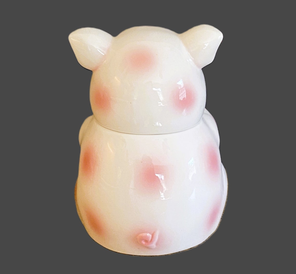 Vintage KMC Ceramic Pig Canister: Kitsch Farmhouse Decor (7 Inch) - Etsy