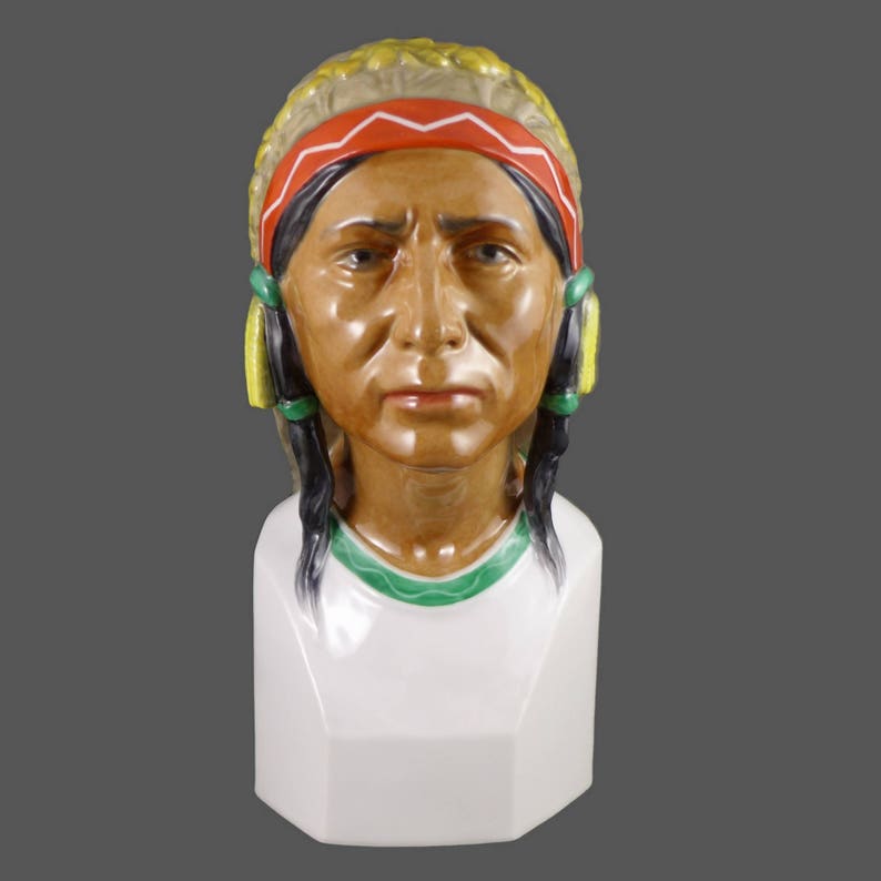 Rare Karl Ens Vintage Native American Porcelain Bust With | Etsy