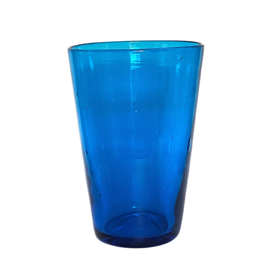 Vintage Blenko Bright Blue Glass Vase, Hand Blown, MCM - Etsy