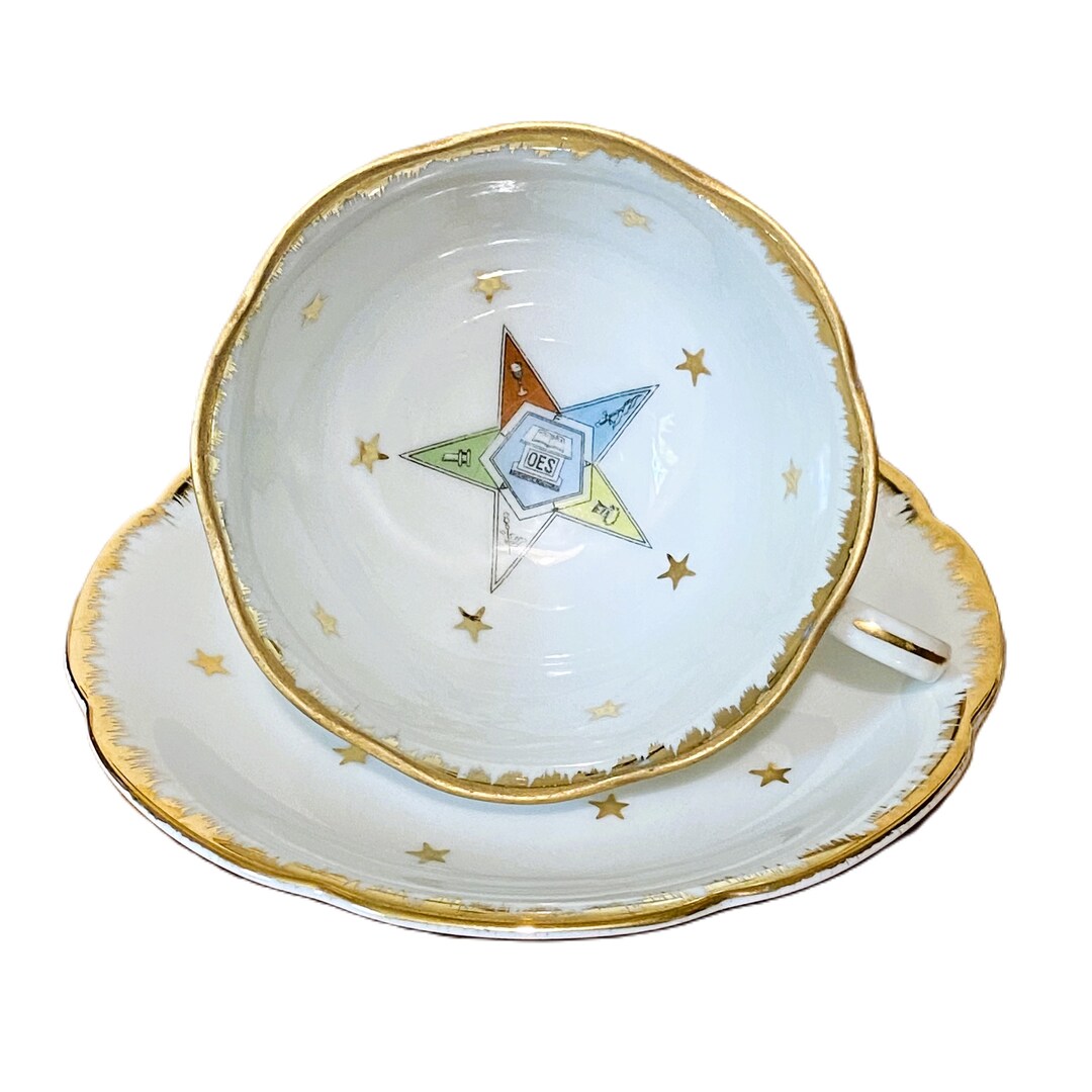 Vintage Lefton Bone China Order of the Eastern Star Tea Cup and Saucer ...