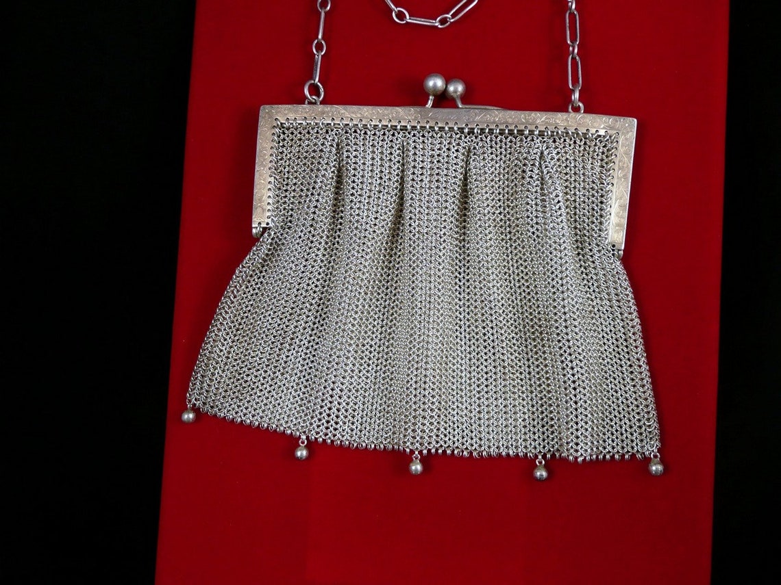 Sterling Silver Mesh Purse Antique Art Nouveau Purse Vintage - Etsy