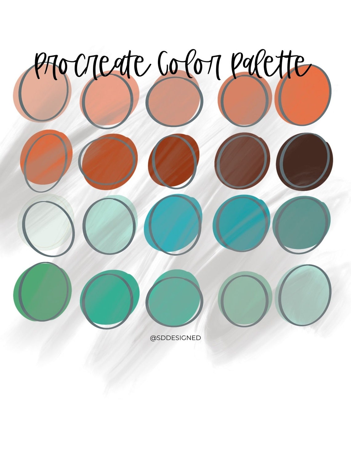 Procreate Color Palette orange Blue Beachy Color Palette | Etsy