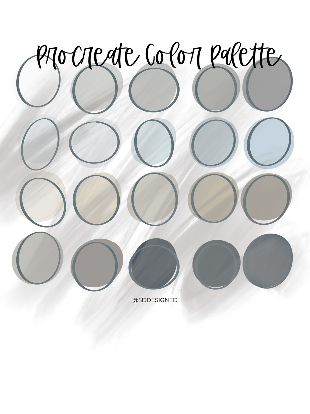 Procreate Color Palette Minimalist Blue Color Palette - Etsy