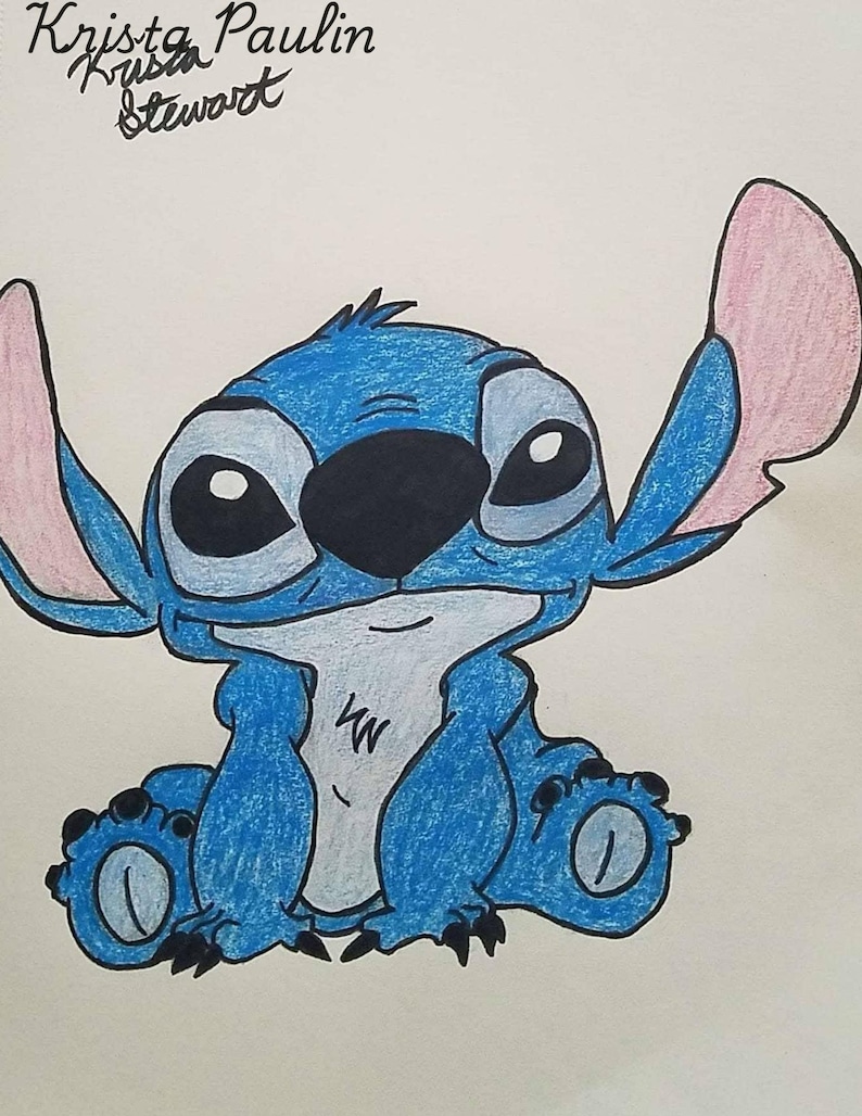 Handmade Stitch Drawing, Lilo and Stitch Art (digital Download) - Etsy