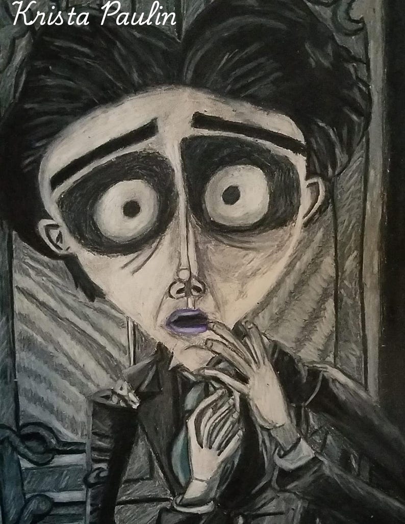 Victor Van Dort Corpse Bride Digital Prints, Halloween Art Wall Deco ...