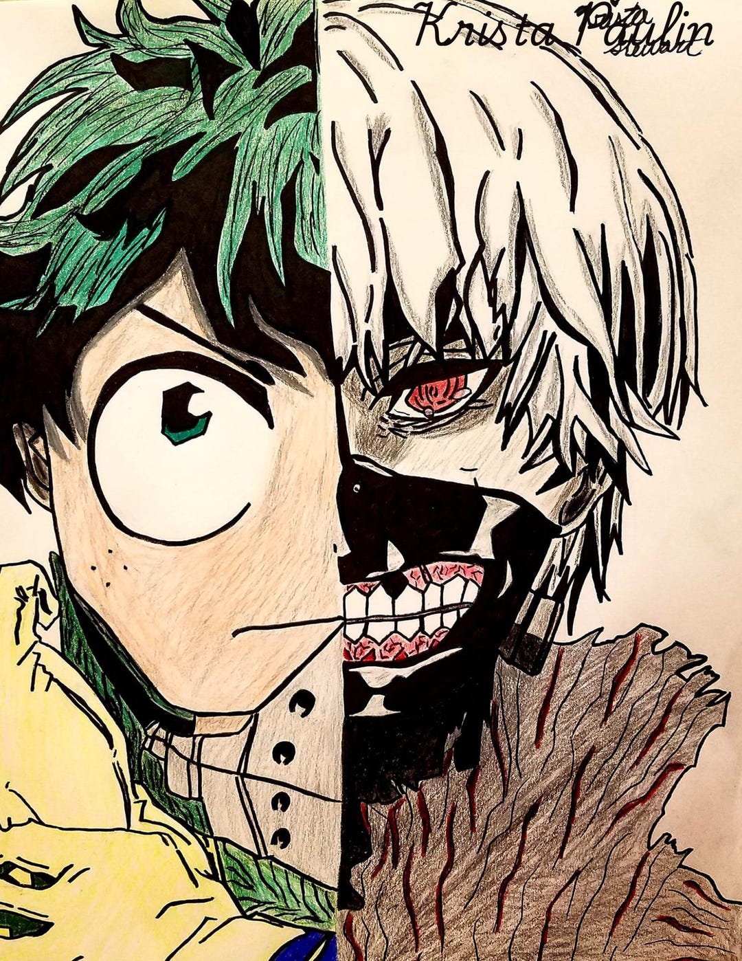 My Hero Academia & Tokyo Ghoul Anime Prints: Handmade Fan Art - Etsy