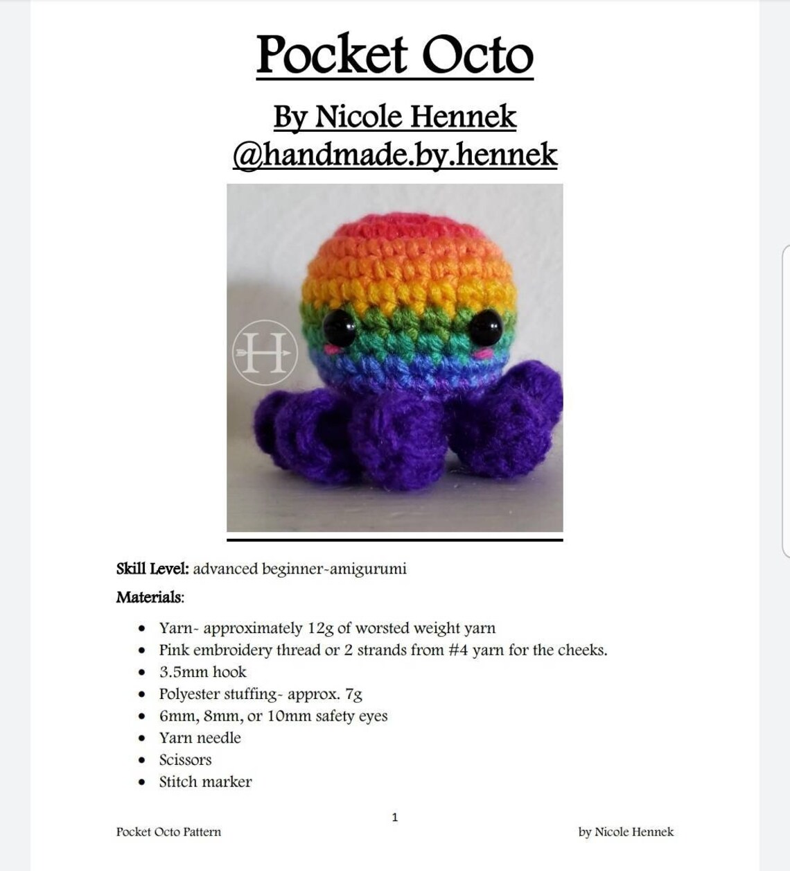 OCTO PATTERN 2-PACK 3 Octopus Pattern 2-pack: Pocket Octo & - Etsy