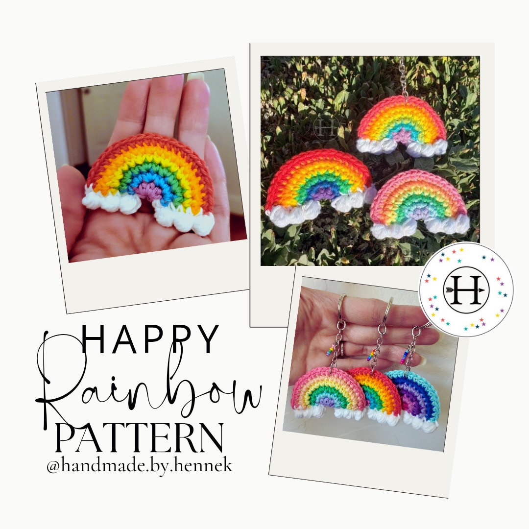 Pdf-happy Rainbow Keychain or Teether Crochet Pattern - Etsy