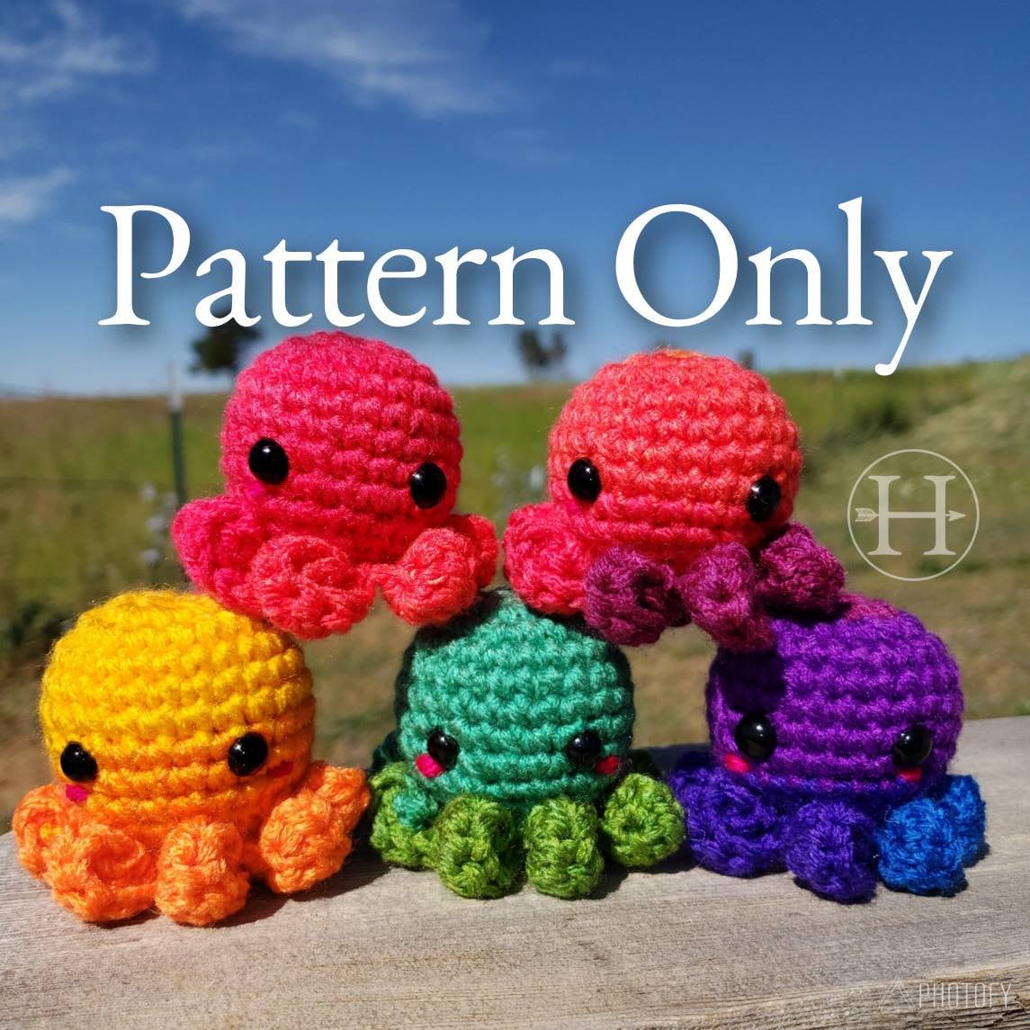 Crochet Pocket Octo Crochet keychain Crochet Octopus Crochet animal ...