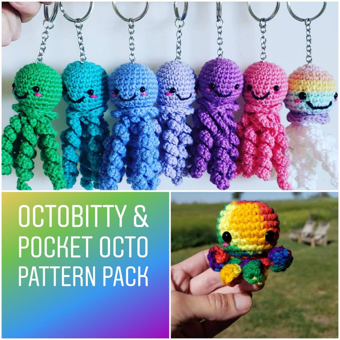 OCTO PATTERN 2-PACK 3 Octopus Pattern 2-pack: Pocket Octo & - Etsy