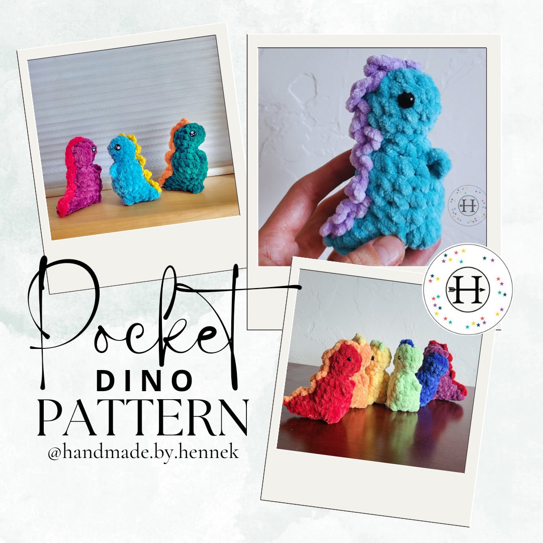 Pdf-pocket Dino No Sew Crochet Pattern - Etsy