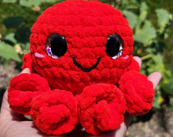 Red Octoplushie With Glitter Eyes - Etsy