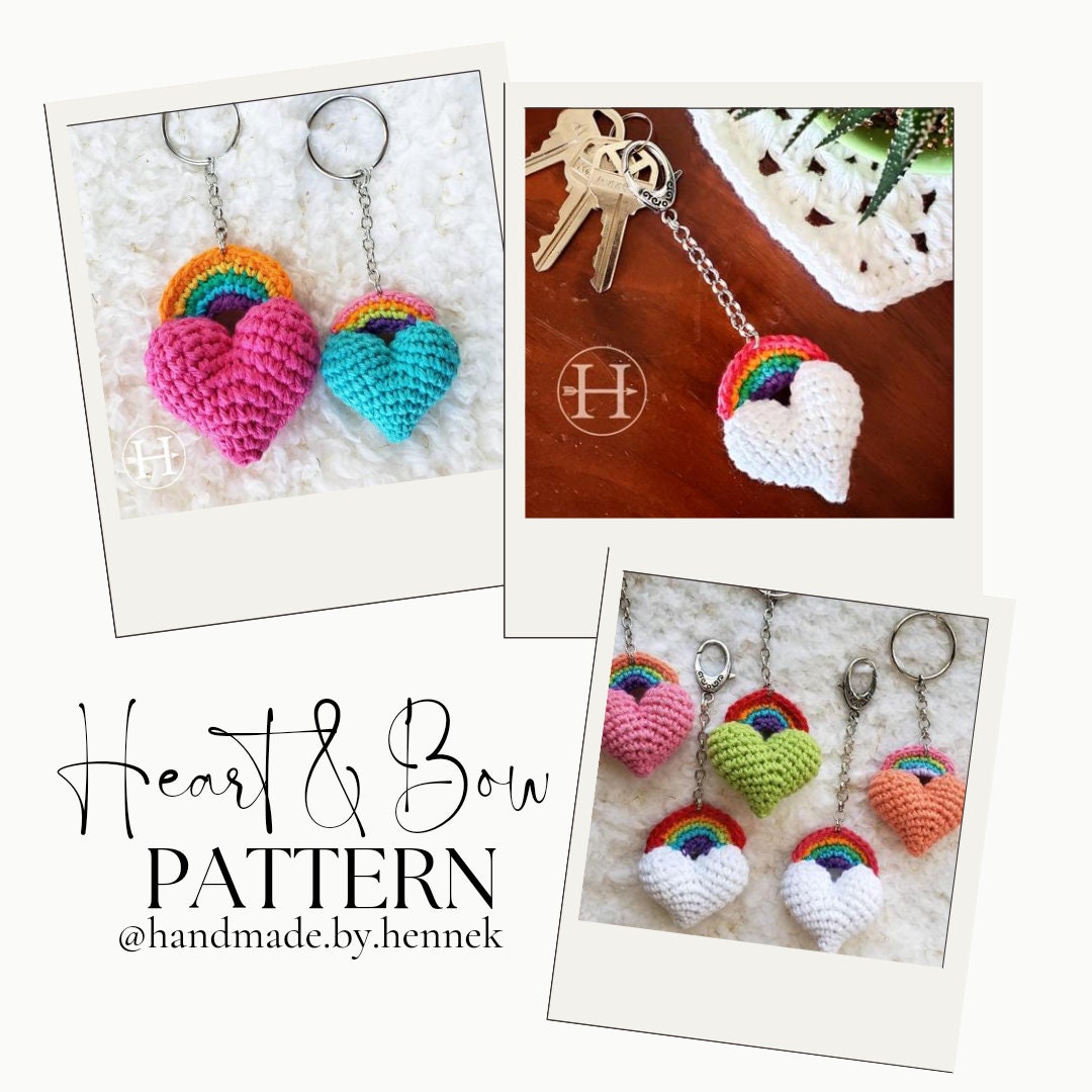 Pdf-heart & Bow Keychain Crochet Pattern - Etsy