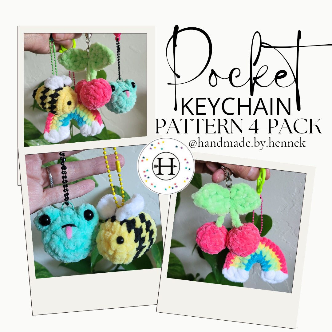 Pocket Keychain Pattern 4-pack - Etsy