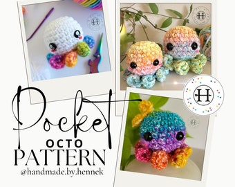 No-sew-octo Crochet Pattern Amigurumi Mini Octopus Pocket Octo - Etsy