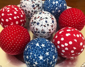 Patriotic Rag Balls - Etsy