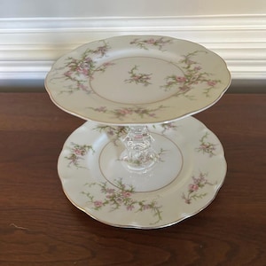Two Tiered Plate, Vintage, Serving Plate, Dessert, China. - Etsy