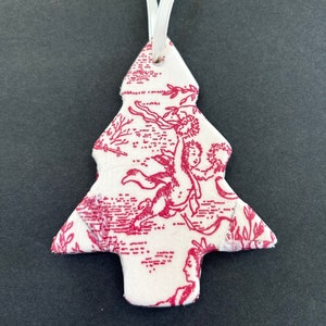 Ceramic Red Toile Christmas Tree - Etsy