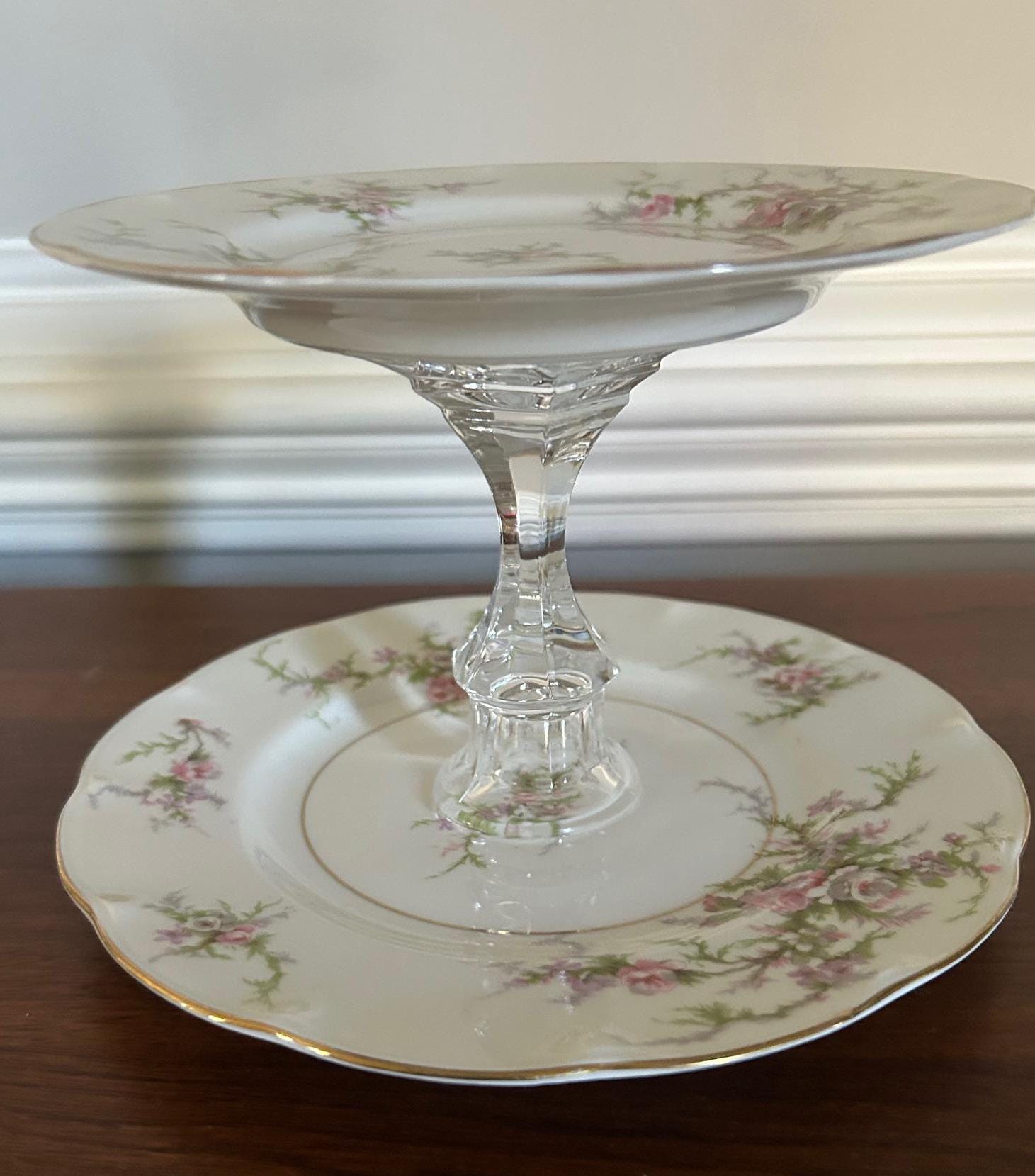 Two Tiered Plate, Vintage, Serving Plate, Dessert, China. - Etsy
