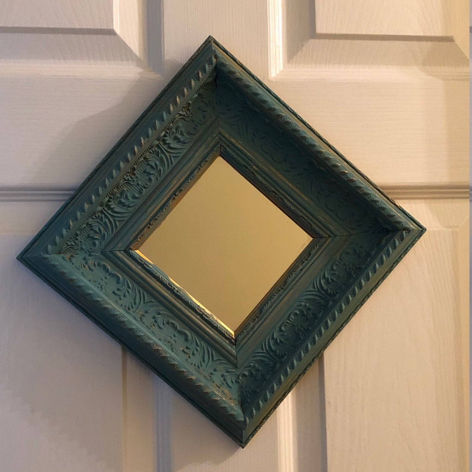 Vintage Mirror Aqua Mirror Aqua Wall Mirror Cottage Mirror. | Etsy