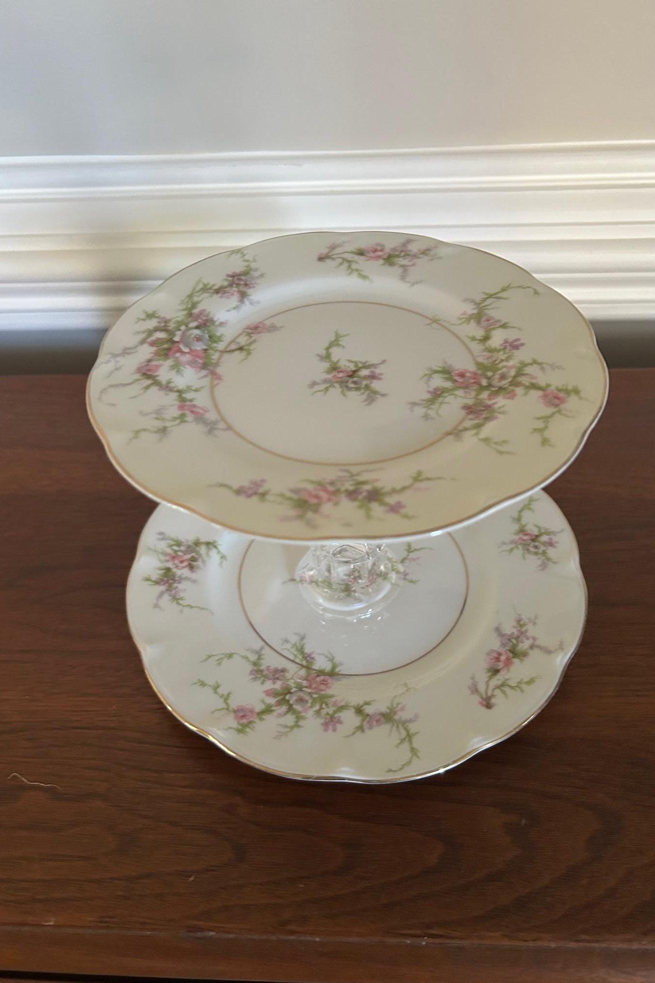 Two Tiered Plate, Vintage, Serving Plate, Dessert, China. - Etsy