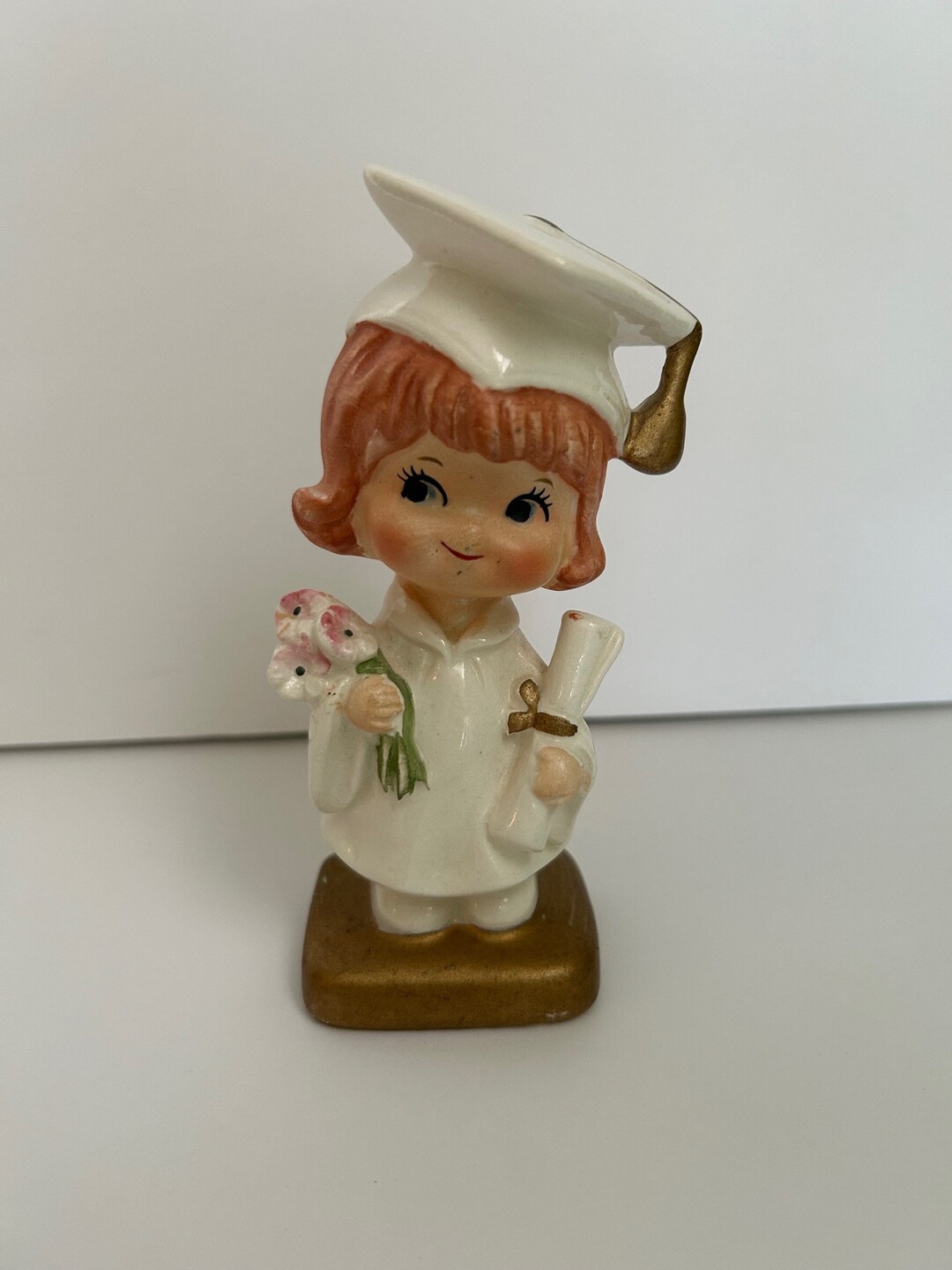 Vintage Graduate, Ceramic Graduate Statue Made in Japan, Graduation ...