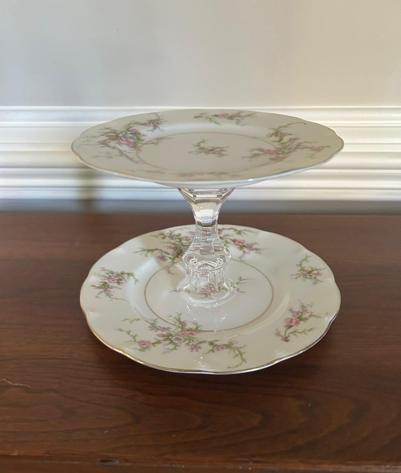 Two Tiered Plate, Vintage, Serving Plate, Dessert, China. - Etsy