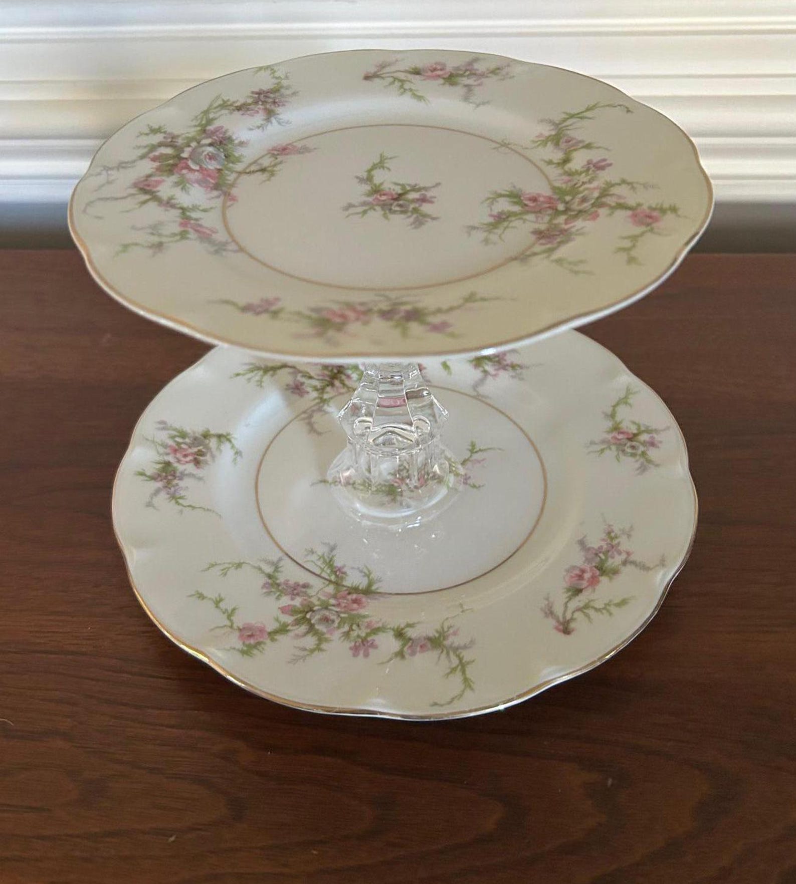 Two Tiered Plate, Vintage, Serving Plate, Dessert, China. - Etsy