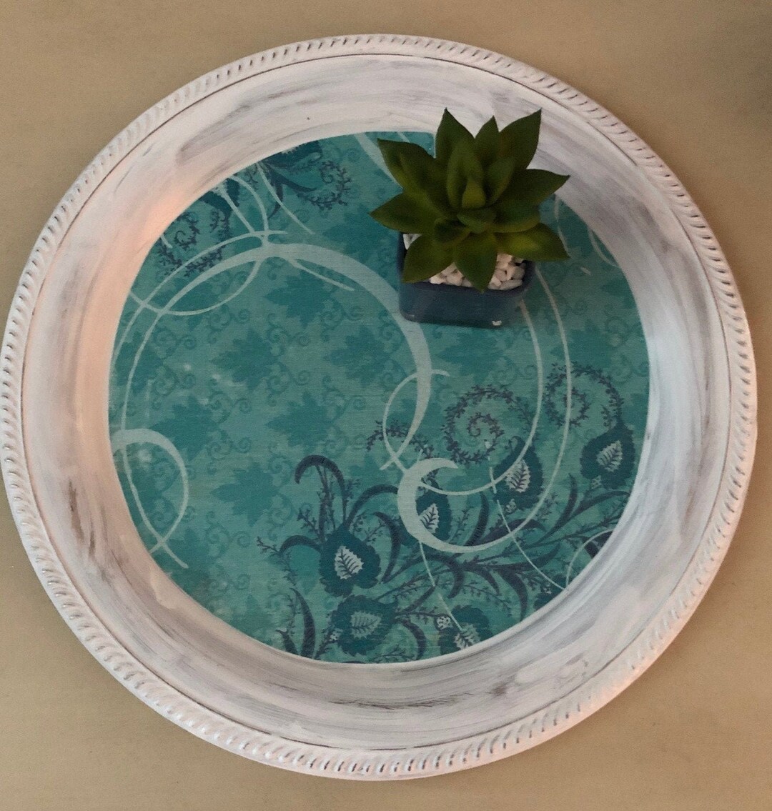 White Tray, Repurposed Silver Plate Tray, Decorative Tray, Cottage. - Etsy